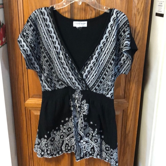 NorthStyle | Tops | Cross Neck Black Tunic | Poshmark